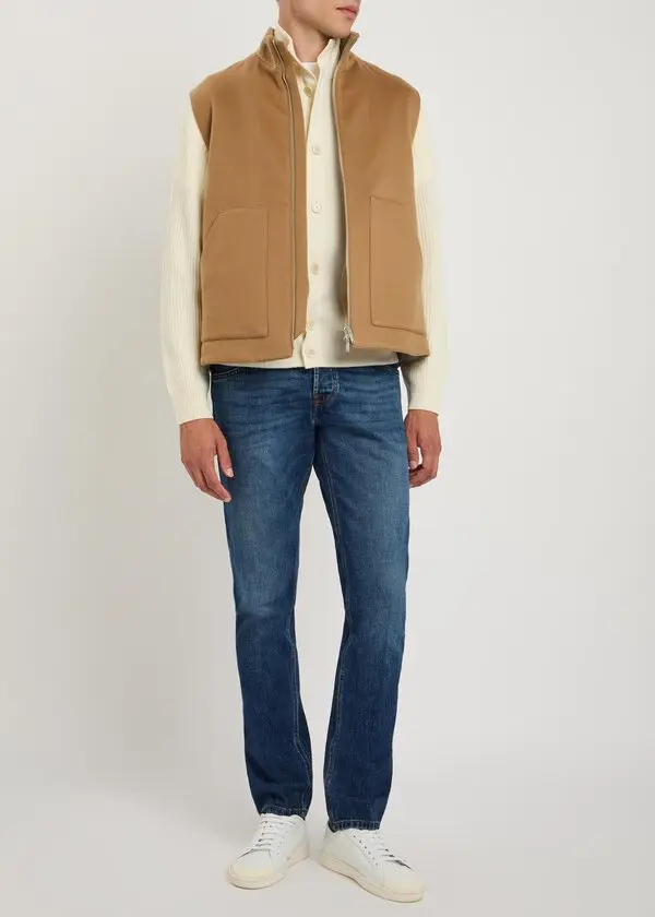 LARDINI Wool And Silk-blend Gilet