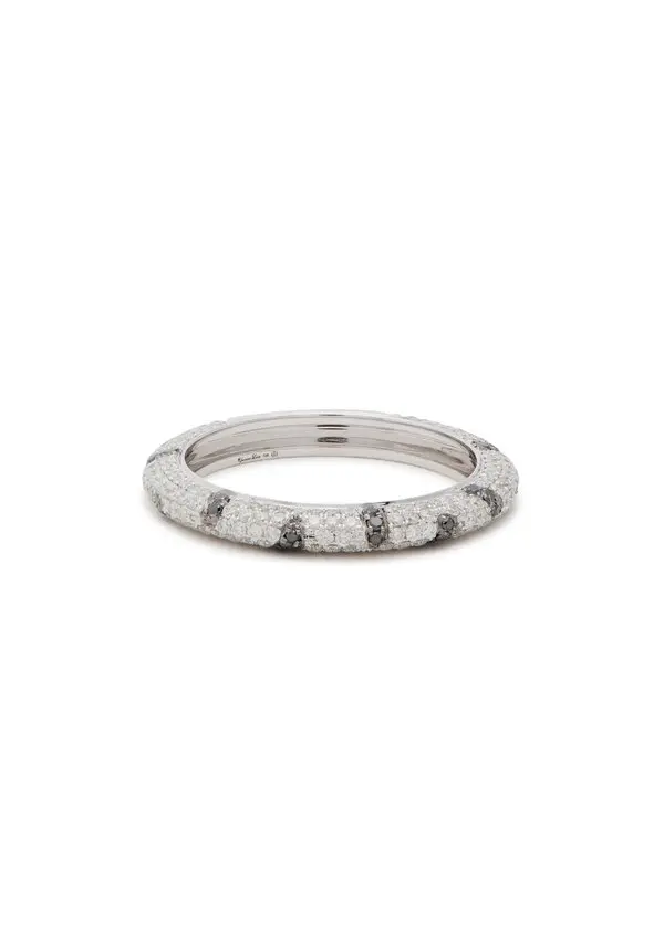 Yvonne Léon Mini Alliance Zebra Diamonds 18kt Gold Ring - White
