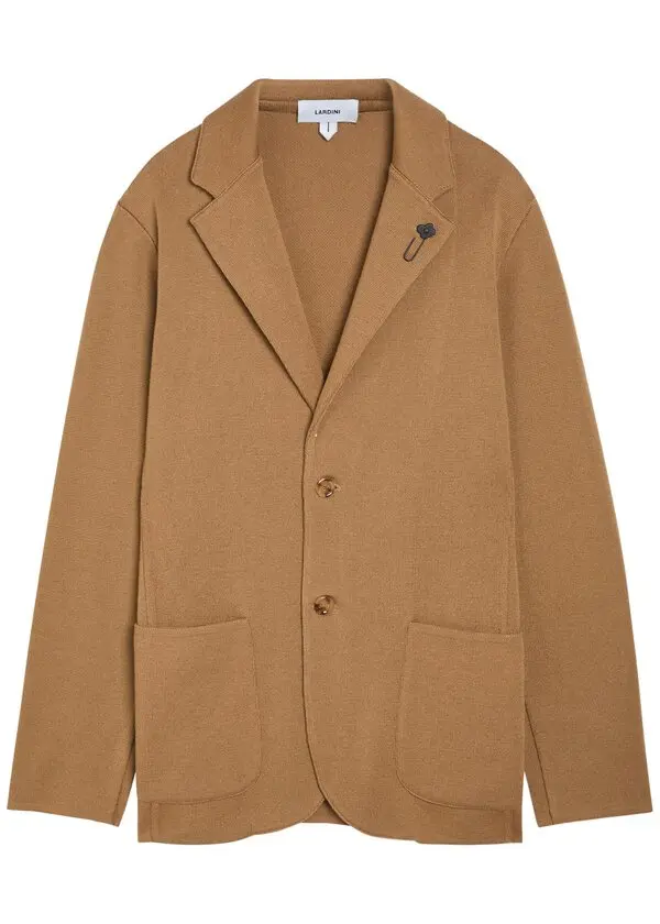 LARDINI Fine-knit Wool Jacket - Light Brown