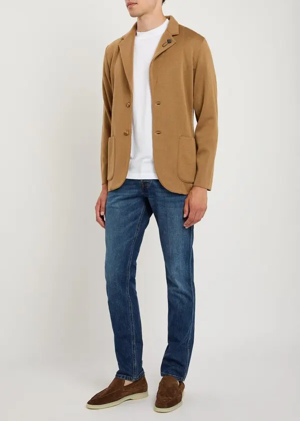 LARDINI Fine-knit Wool Jacket