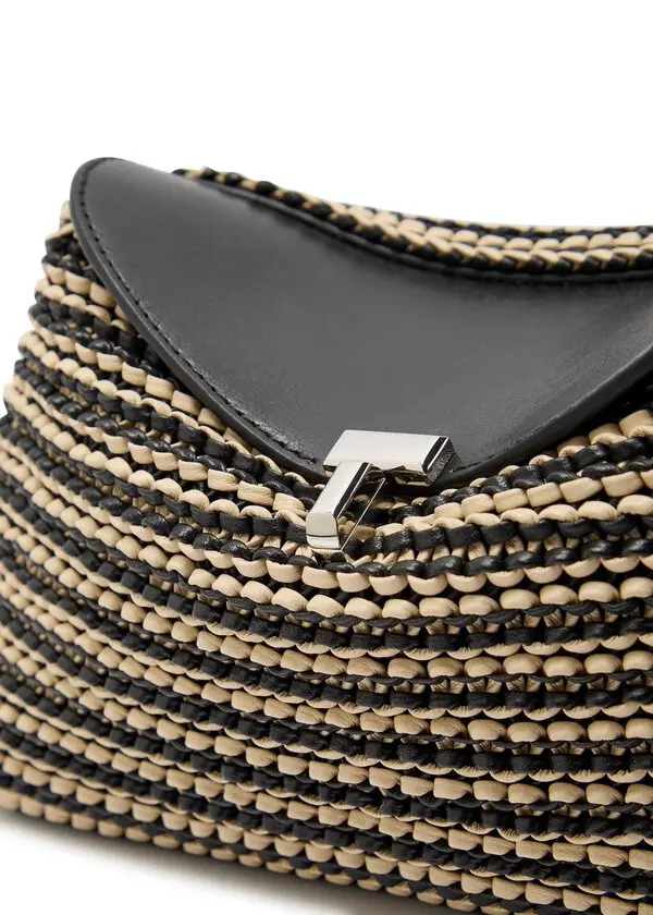 TOTEME T-lock Woven Leather Clutch - Black