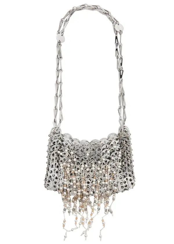 Rabanne 1969 Nano Metal Disc Shoulder Bag - Pearl