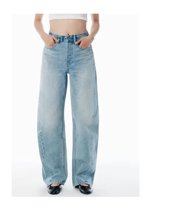 Alexander Wang Mid-waisted Wide-leg Jeans - Faded Blue