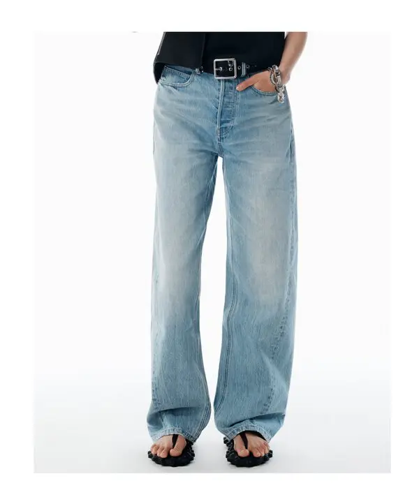 Alexander Wang Mid-waisted Wide-leg Jeans - Faded Blue