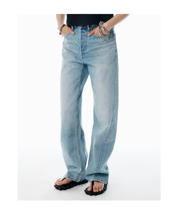 Alexander Wang Mid-waisted Wide-leg Jeans - Faded Blue