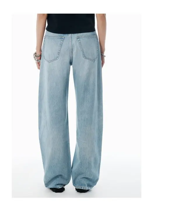 Alexander Wang Mid-waisted Wide-leg Jeans - Faded Blue