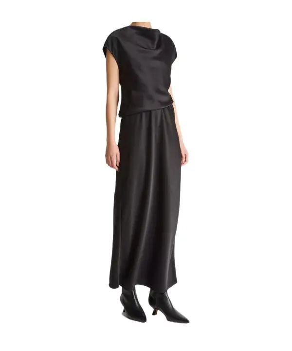 Vince Cowl-neck Belt Dress - Black