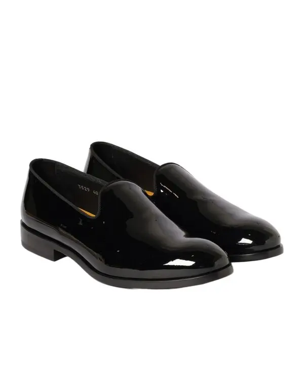 DOUCAL'S Logo Patent Leather Loafers