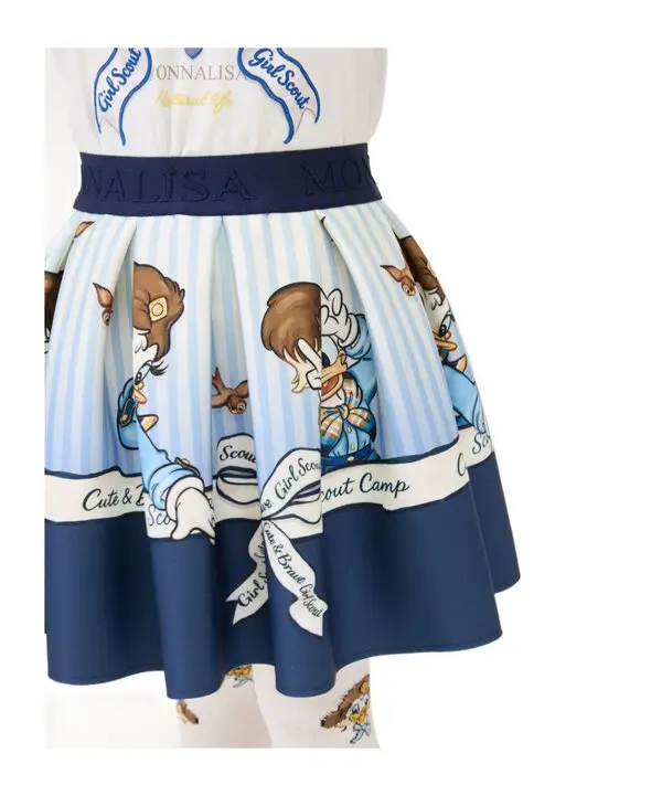 Monnalisa Graphic-print Box-pleat Skirt