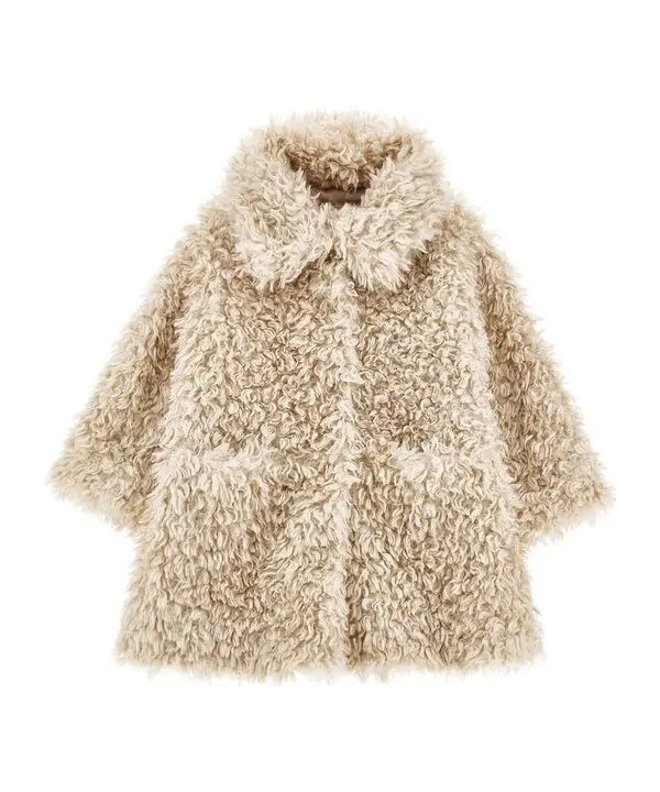 Monnalisa Faux Fur Textured Coat - No