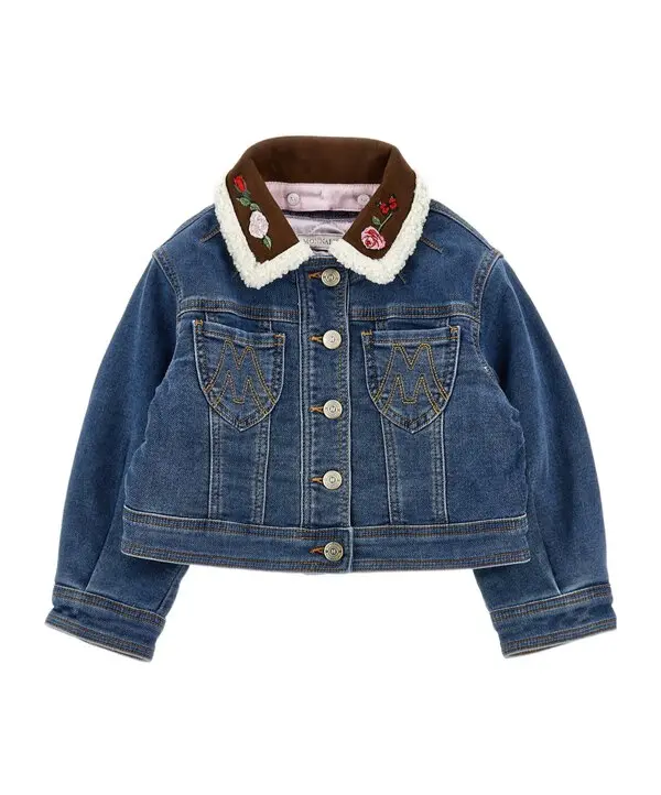 Monnalisa Embroidered Patch Denim Jacket