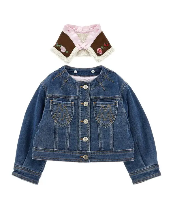 Monnalisa Embroidered Patch Denim Jacket