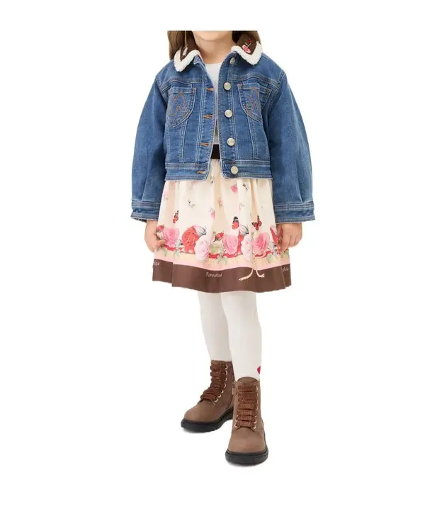 Monnalisa Embroidered Patch Denim Jacket