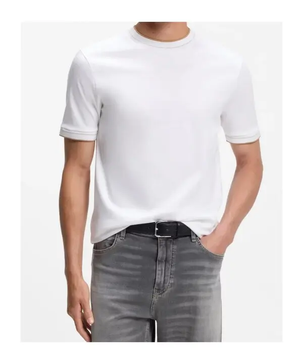 Hugo Boss Slim-fit Contrast-trim T-shirt