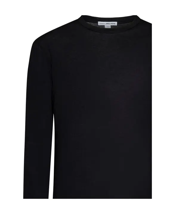 JAMES PERSE Shirttail Hem Crewneck T-shirt - Black
