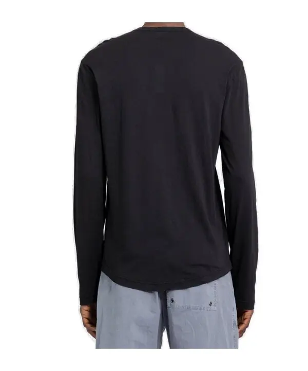 JAMES PERSE Shirttail Hem Crewneck T-shirt - Black