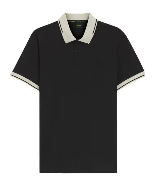 Hugo Boss Tipped-trim Polo Shirt - Black