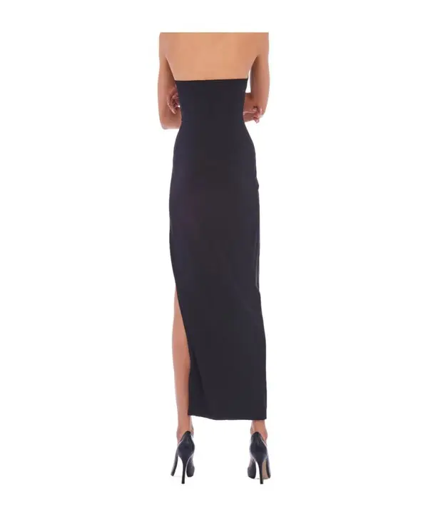 Norma Kamali High Neck Open Back Maxi Dress