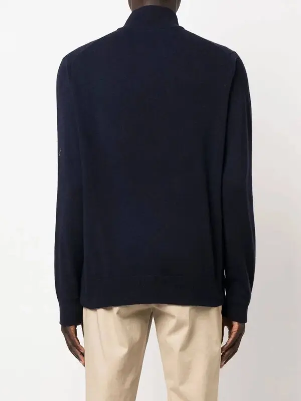 Ralph Lauren Polo Pony Embroidered Zip Up Knit Cardigan