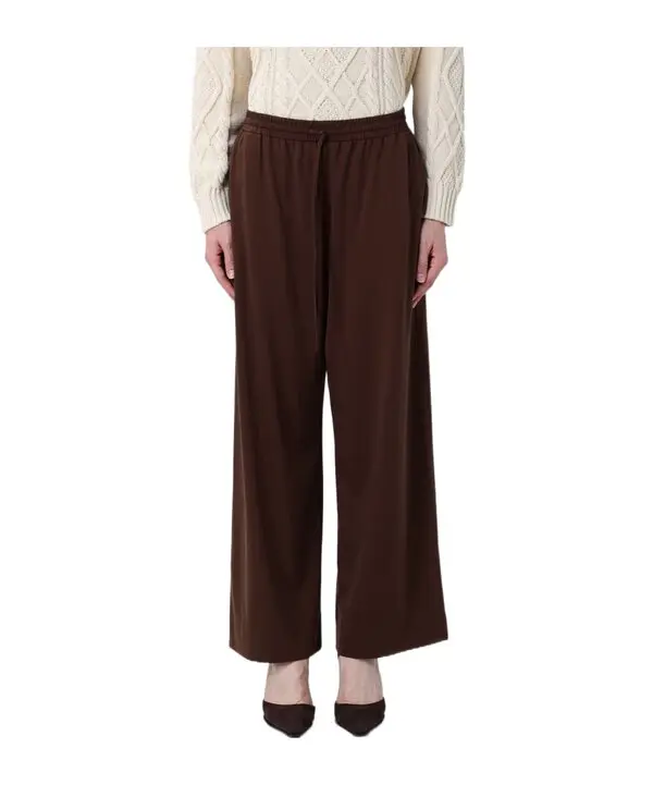 Max Mara Wide-leg Drawstring Waist Pants - Brown