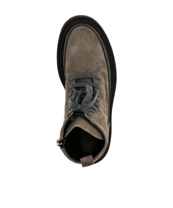 Brunello Cucinelli Monile Detailed Lace-up Ankle Boots