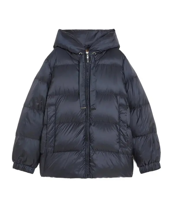 Max Mara Seia Zip-up Drawstring Hooded Jacket - Black