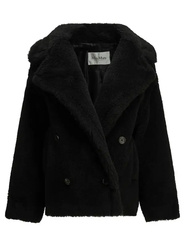 Max Mara Malcuno Double-breasted Alpaca, Virgin Wool, And Silk Blend Jacket - Black