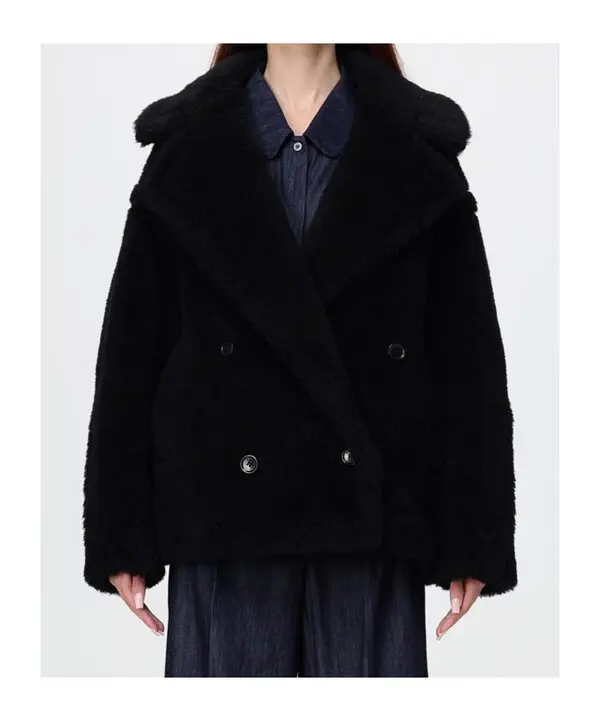 Max Mara Malcuno Double-breasted Alpaca, Virgin Wool, And Silk Blend Jacket - Black