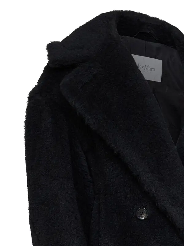 Max Mara Malcuno Double-breasted Alpaca, Virgin Wool, And Silk Blend Jacket - Black