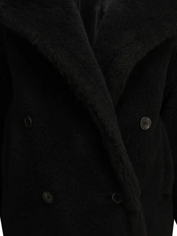 Max Mara Malcuno Double-breasted Alpaca, Virgin Wool, And Silk Blend Jacket - Black