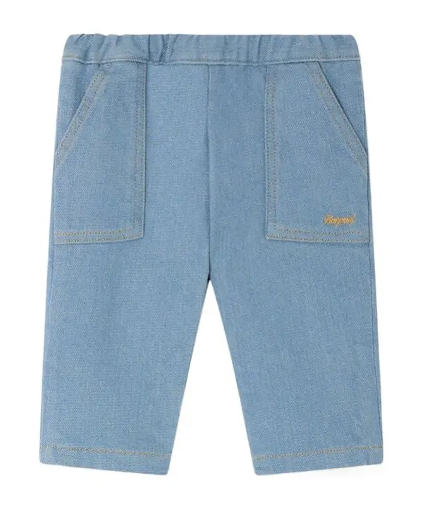 Bonpoint Organic Cotton Denim Trousers - Blue-gray