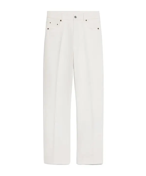Celine Boyfriend Jeans In Heavy Cotton Twill - White