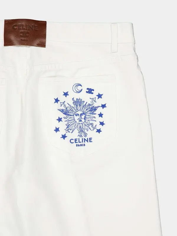 Celine Boyfriend Jeans In Heavy Cotton Twill