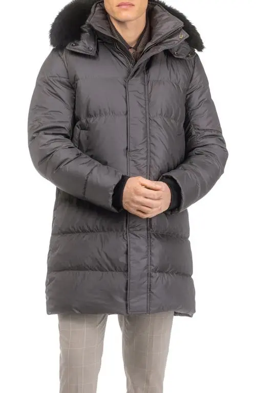 Gorski Apres-ski Parka With Detachable Toscana Lamb Hood Trim - Anthracite/black