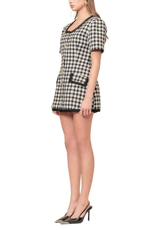 MAUDE CLUB Frances Gingham Wool Jacket