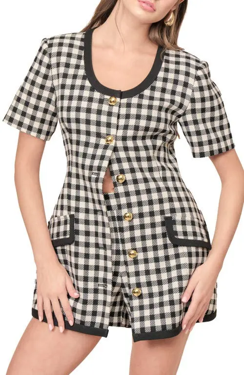 MAUDE CLUB Frances Gingham Wool Jacket