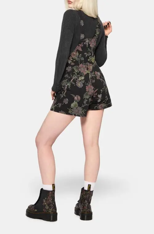 DISTURBIA Poison Eden Print Denim Dungaree Overall