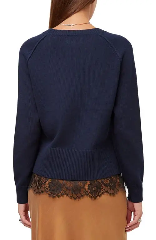Fifteen Twenty V-neck Lace Trimmed Sweater