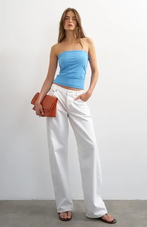 Topshop Cotton Jersey Bandeau Top