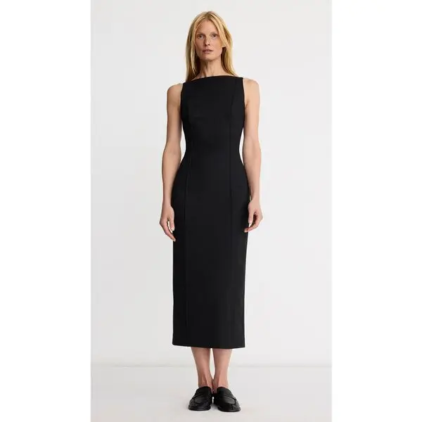 Smythe Sabrina Midi Dress - Deep Black