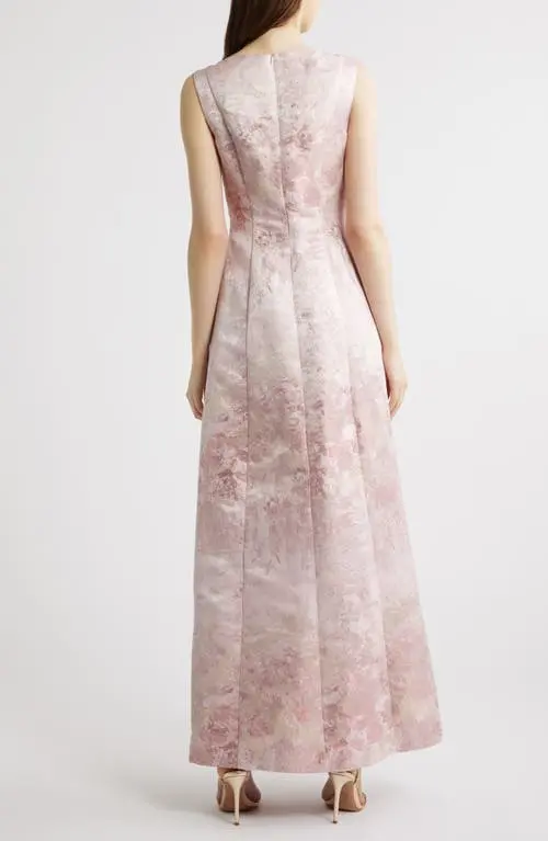 KAY UNGER Clark Floral Jacquard Walk-through Jumpsuit