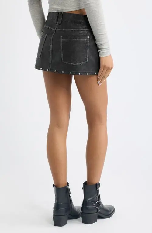 Free People Lainey Studded Faux Leather Mini Skirt