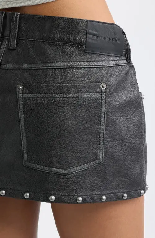 Free People Lainey Studded Faux Leather Mini Skirt