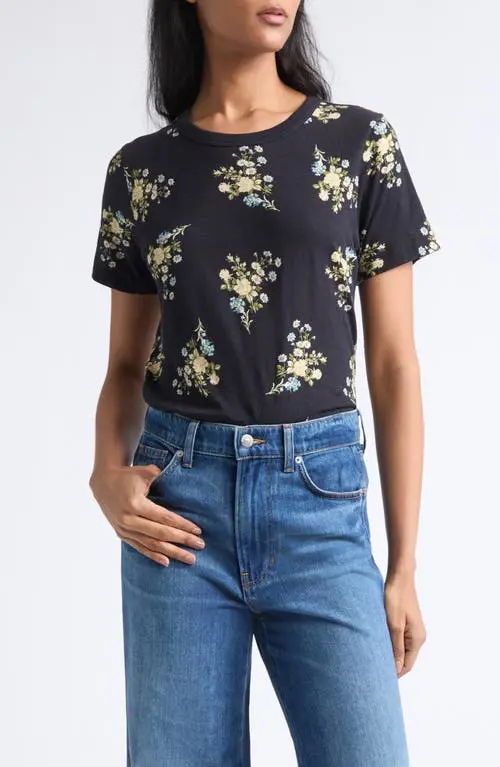 Veronica Beard Carla Floral Print T-shirt - Black Multi