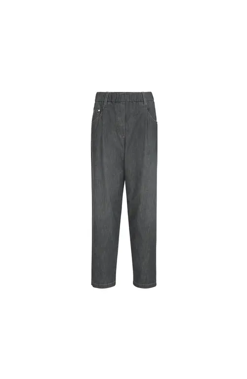 Brunello Cucinelli Lightweight Denim Trousers - Dark Grey