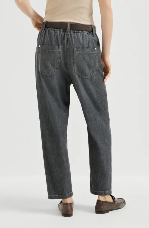 Brunello Cucinelli Lightweight Denim Trousers - Dark Grey