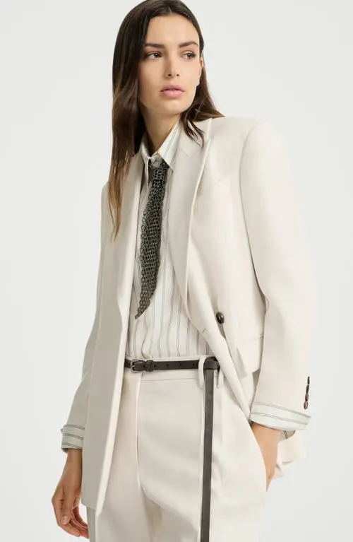 Brunello Cucinelli Couture Twill Blazer With Monili