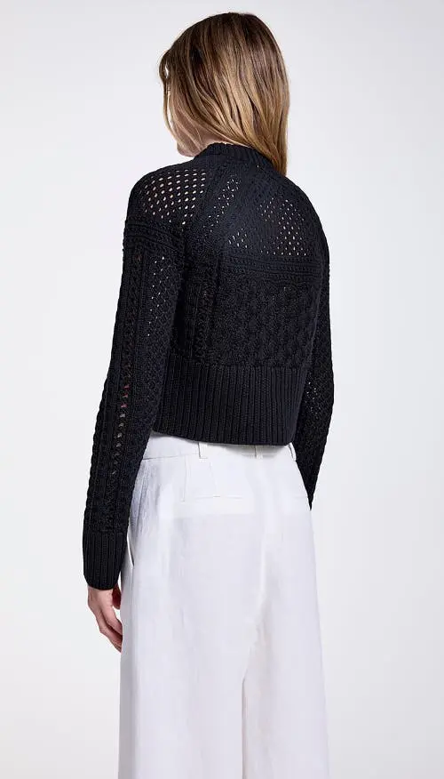 Smythe Crochet Cardigan - Black