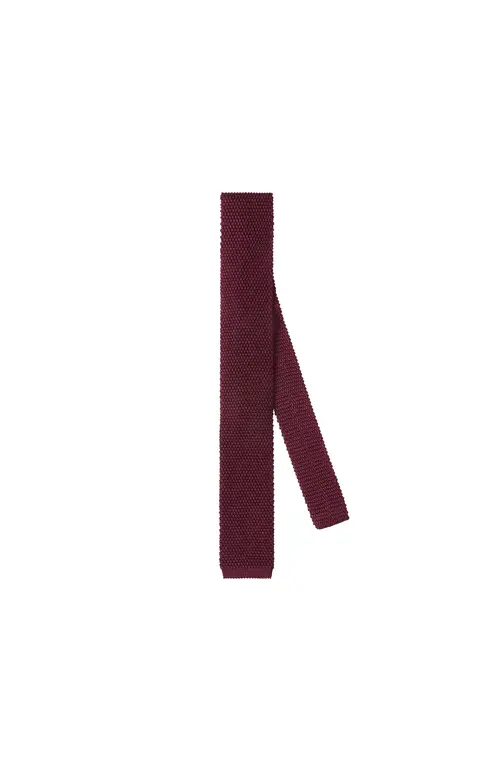 Brunello Cucinelli Silk Knit Neck Tie - Amaranth Red