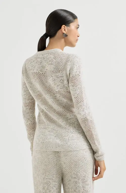 Brunello Cucinelli Lace Flowers Sweater